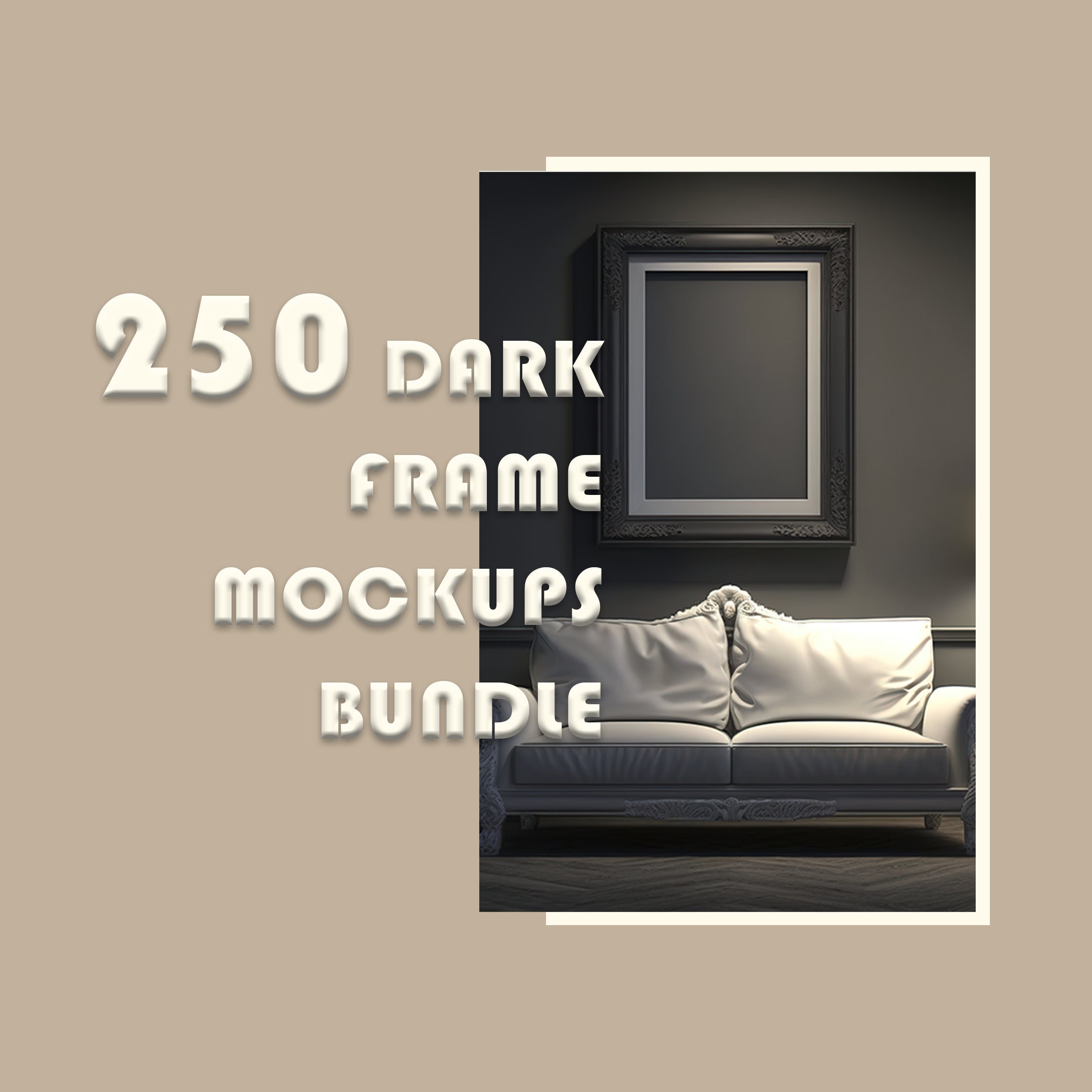 250 Dark Frame Mockups Frame Mock up Bundle Modern Mock up Photograph ...