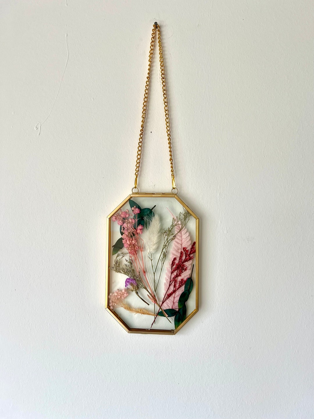 Pressed Floral Octagon Chain Frame - Etsy