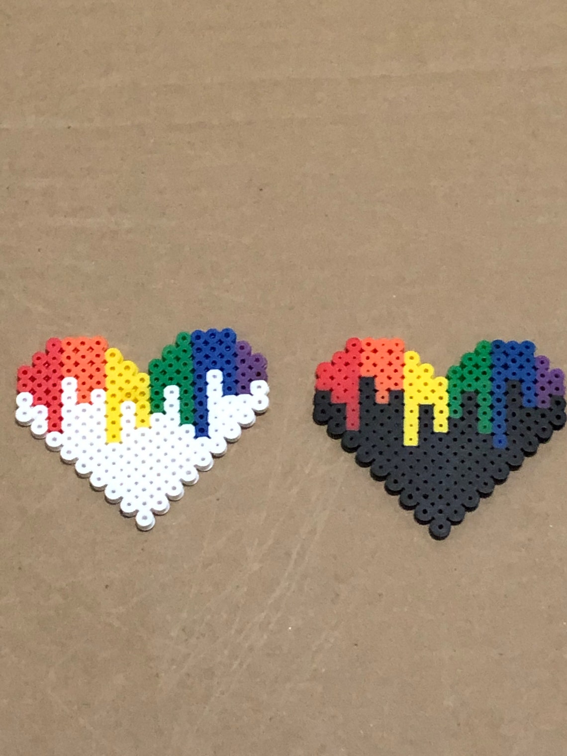 Perler Bead Rainbow Heart Drip Etsy