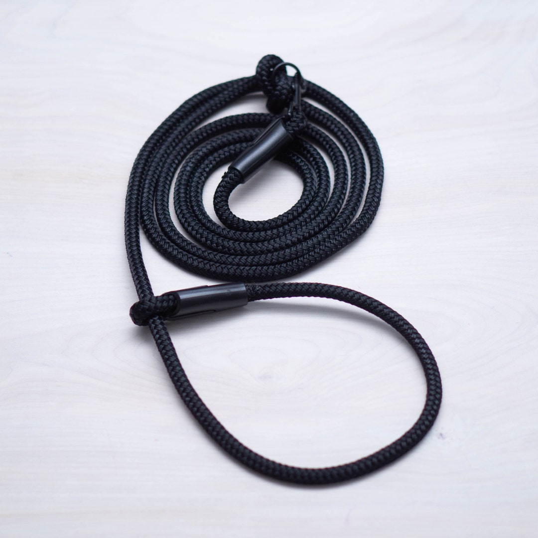Hands Free/ Cross Body Black Slip Lead, Dog Rope Slip Lead, Strong Dog ...