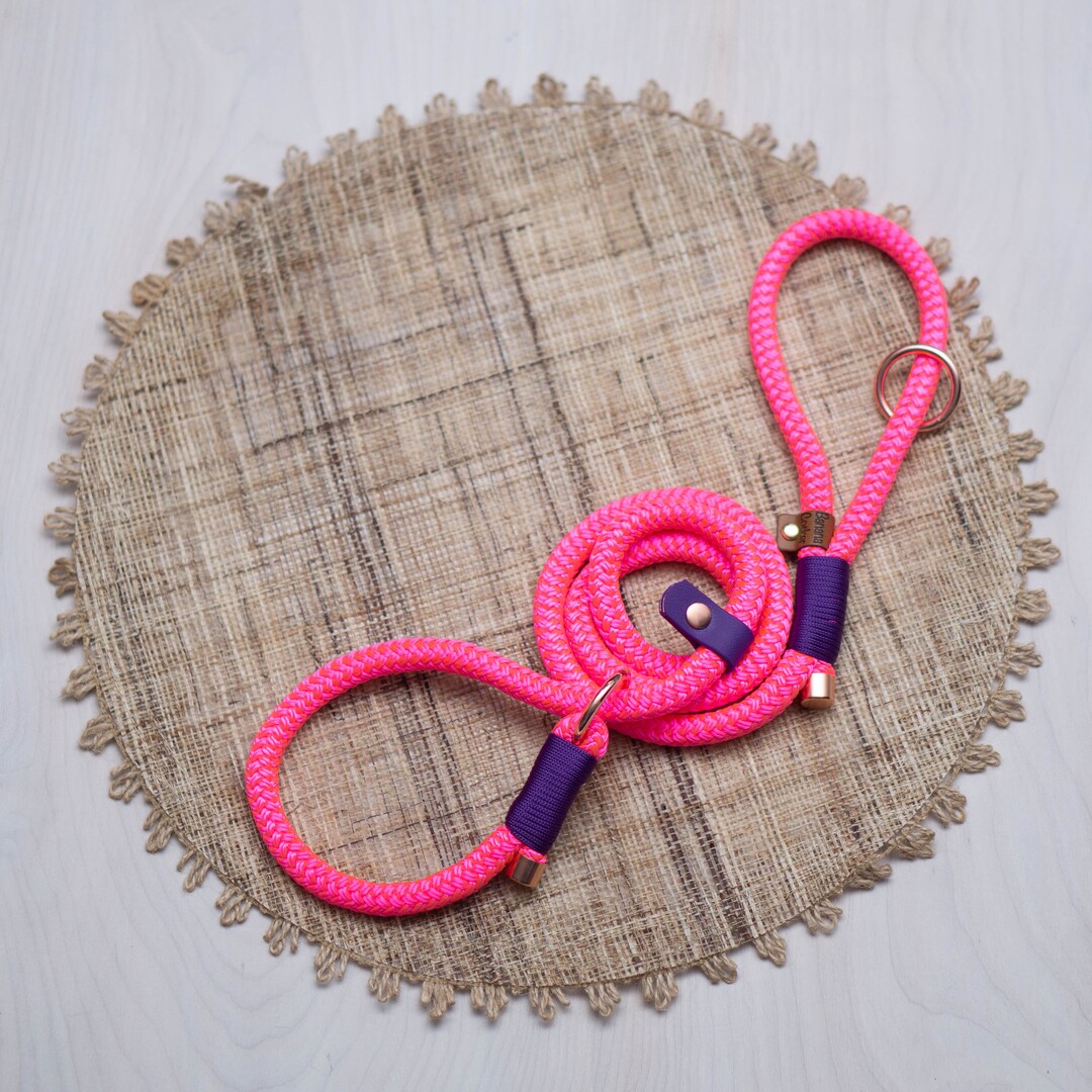 Neon Pink Slip Leads, 5/6ft Dog Rope Slip Lead, Strong Dog Slip Lead ...