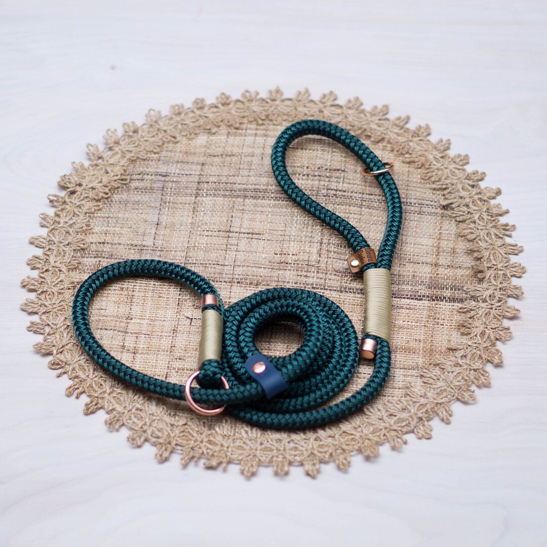 Hunter Green Slip Leads, 5/6ft Dog Rope Slip Lead, Strong Dog Slip Lead ...