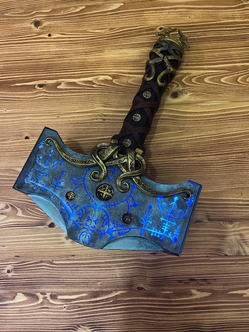 God of War Ragnarok Thor's Hammer Mjolnir Illuminated 45 Cm Real Size ...