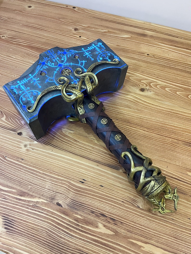 God of War Ragnarok Thor's Hammer Mjolnir Illuminated 45 Cm Real Size ...