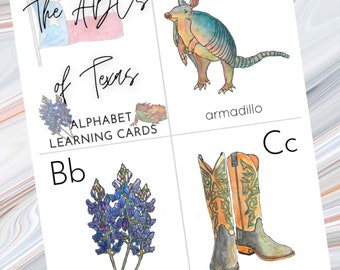 Texas Alphabet Flashcards - Etsy