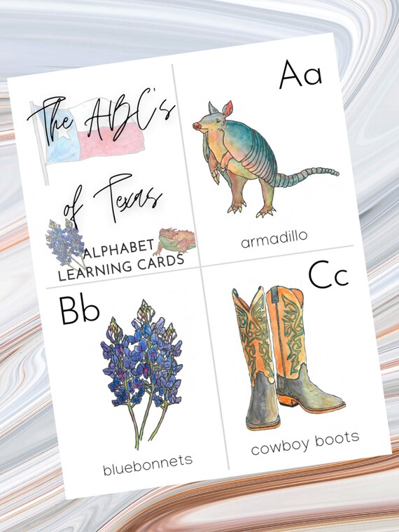 ABC Flashcards Printable Alphabet Cards Texas Abcs | Etsy Canada