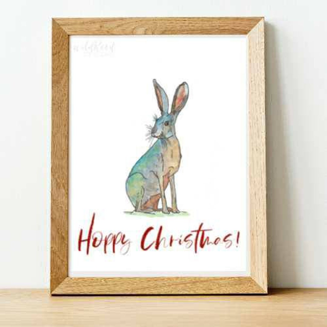 Christmas Printable, Hoppy Christmas, Digital Art, Christmas Card ...