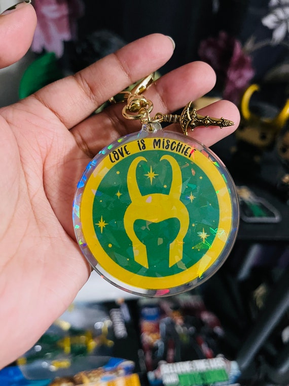 Holographic Loki Keychain - Etsy
