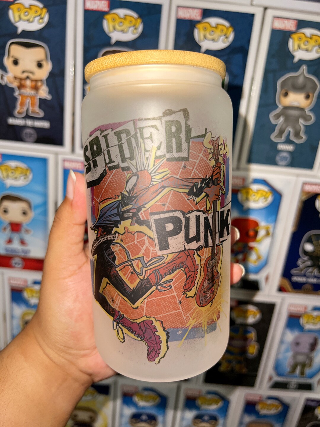 Spider-punk Inspired Glass Cup - Etsy