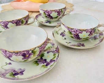 Hand Painted Nippon Tea Set - Etsy