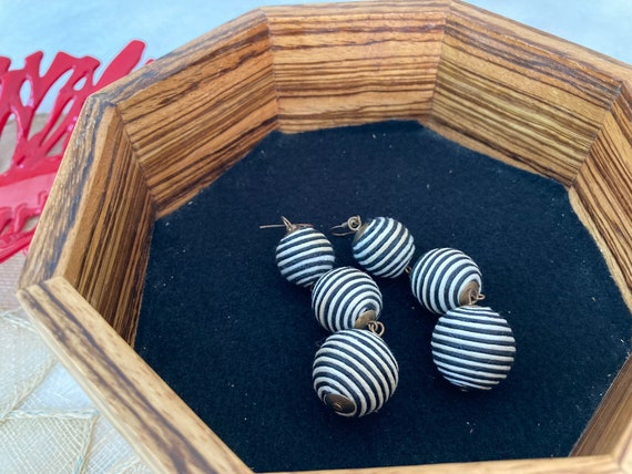 Vintage Handmade Wood Box - Zebrawood Jewelry Box - T… - Gem