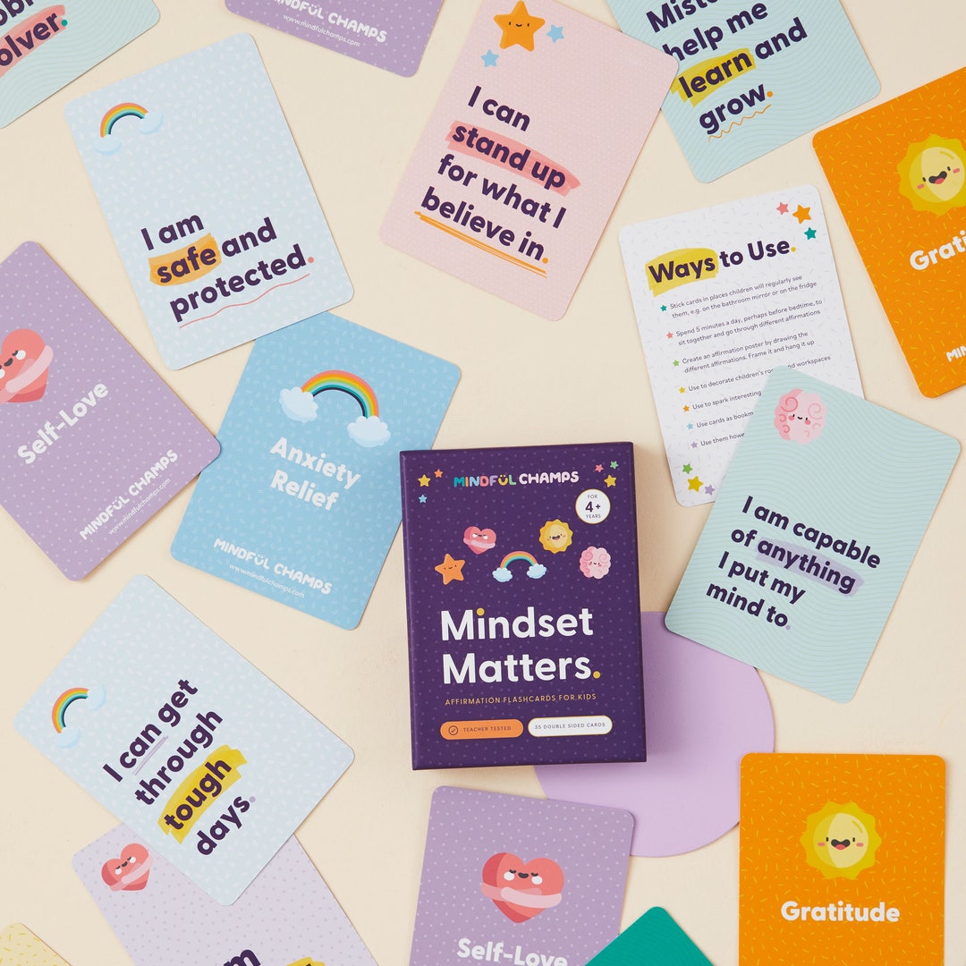 Mindset Matters Flashcards for Kids - Etsy