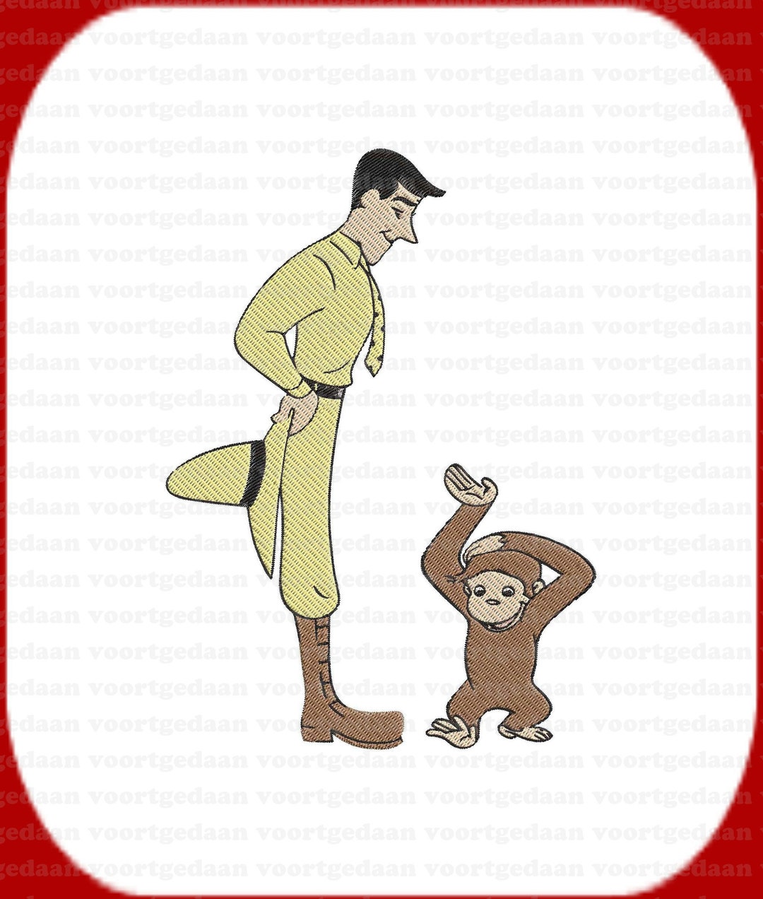 Curious George Filled 12 Embroidery Design Instant Download - Etsy