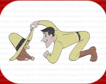 Curious George Embroidery Design - Etsy
