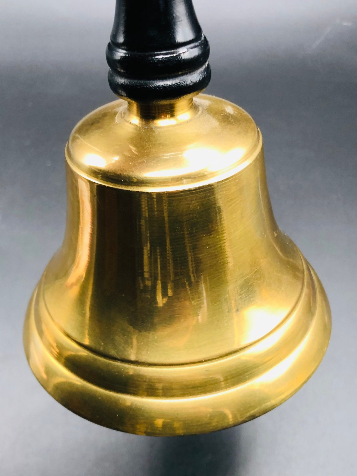 LARGE Brass School Bell With Black Wooden Handle Heavy Brass - Etsy