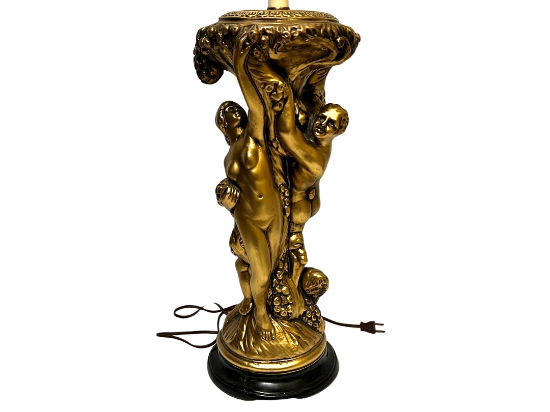 Vintage French Table Lamp, Baroque Style, Gold Ceramic Lamp, Rococo ...