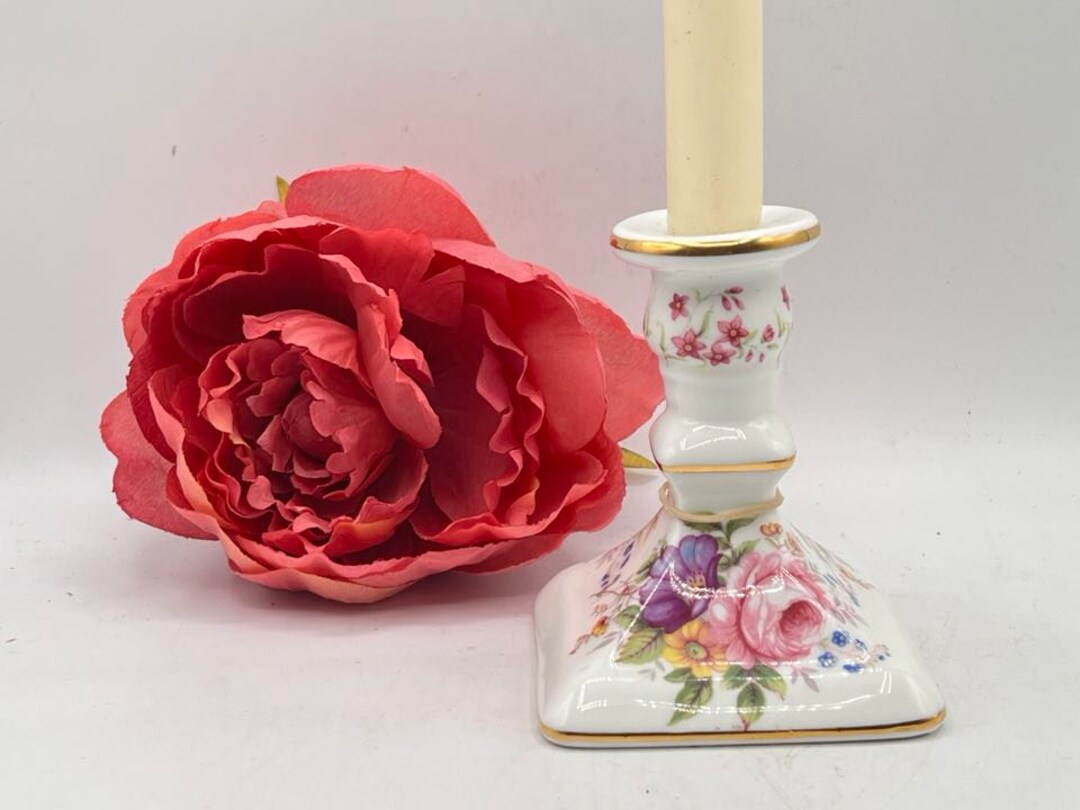 Vintage Fenton Candle Holders, Porcelain Candlestick, Hand Painted ...