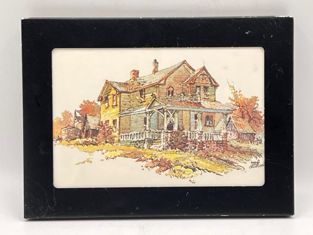 Vintage Canadian Watercolor, Line Wash Painting, Robert James Callaghan ...