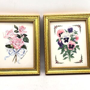 Vintage Framed Flower Prints, Set of 2, 1992 Consuelo Gamboa 3 Pink ...