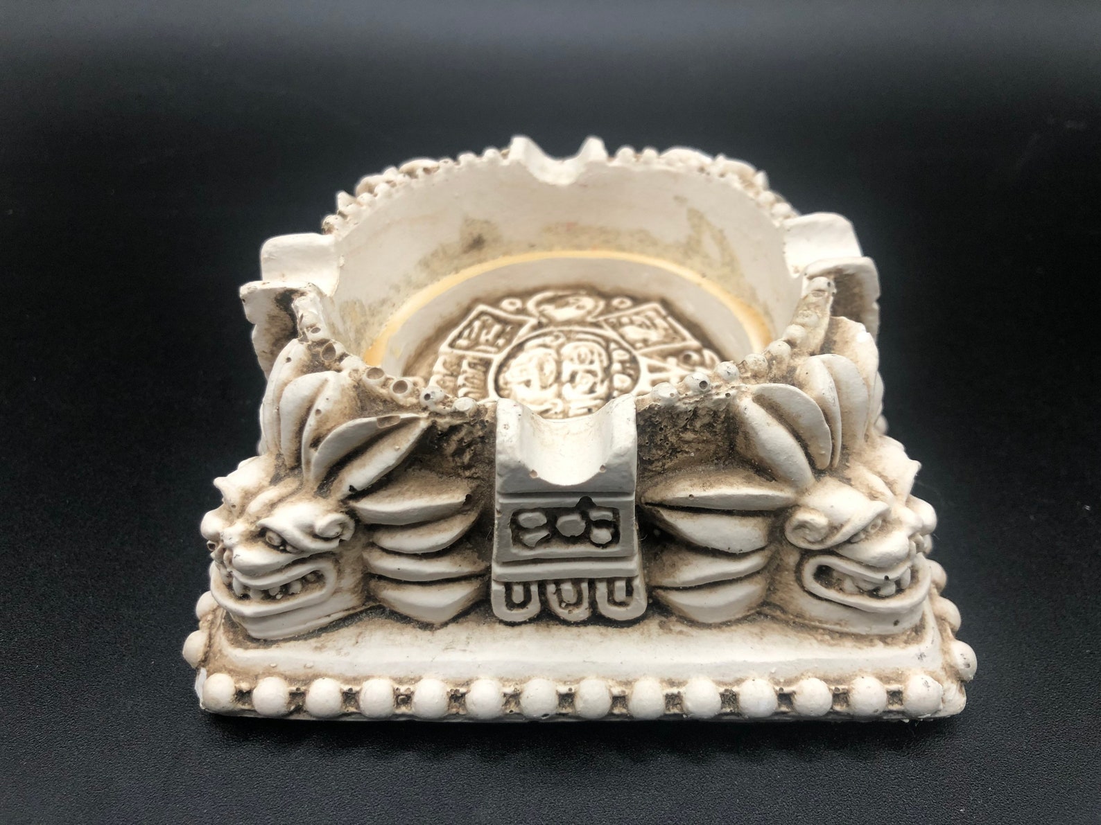 Vintage Ashtray Aztec Mayan Stone Ashtray Made in Mexico | Etsy