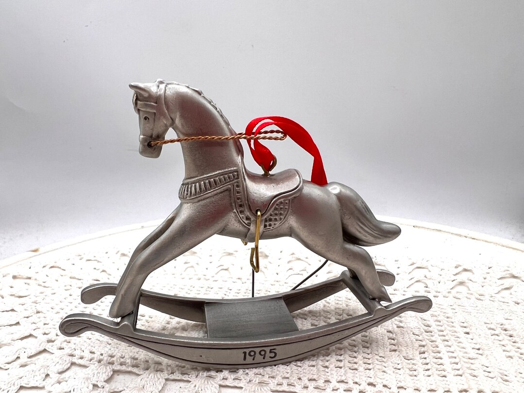 1995 Pewter Rocking Horse Ornament, Hallmark Keepsake Ornament, 15th ...