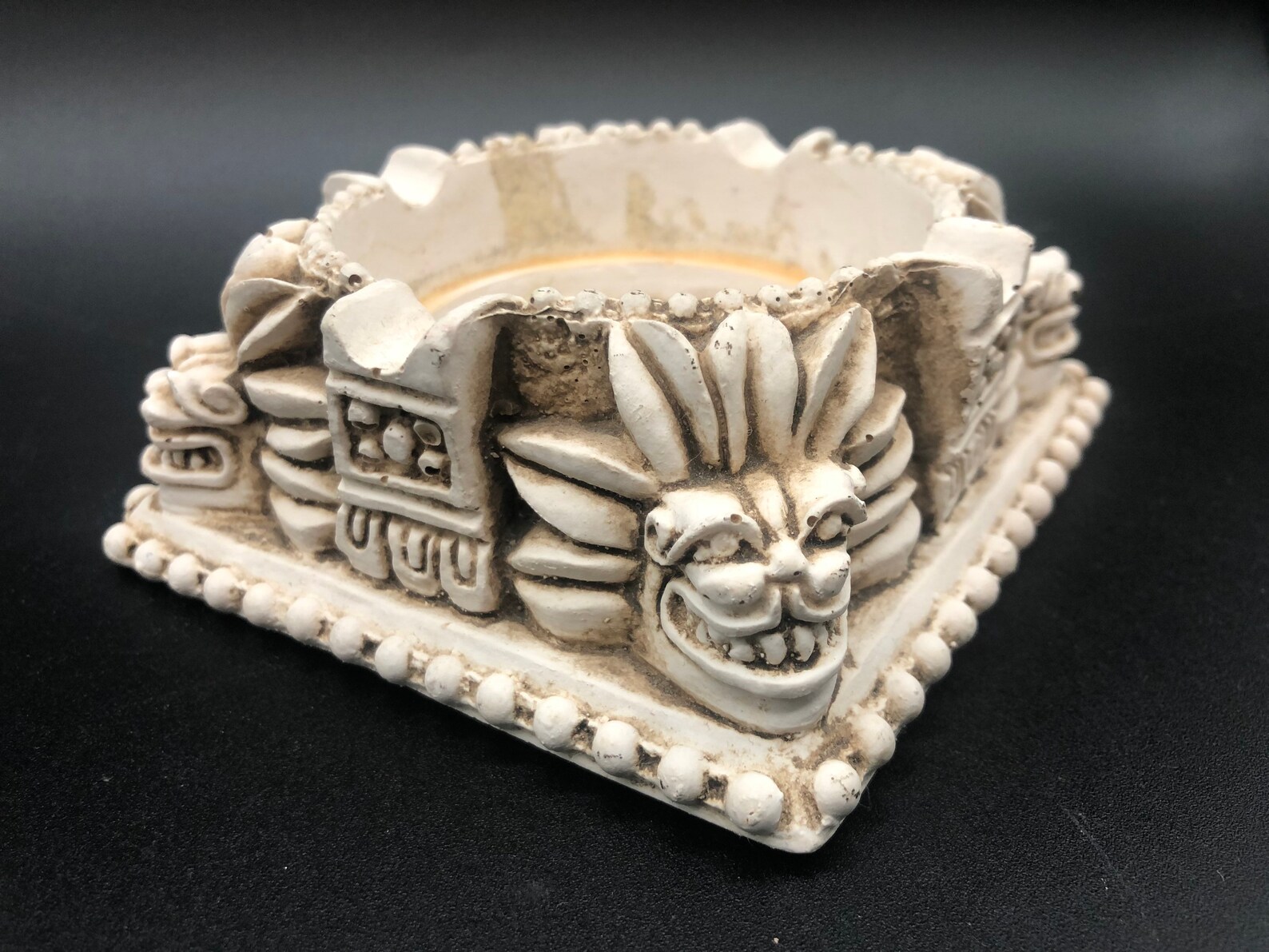 Vintage Ashtray Aztec Mayan Stone Ashtray Made in Mexico | Etsy