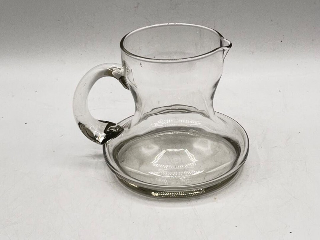 Vintage Wine Glass, Pitcher Shaped With Handle, Pour Spout, Clear Glass ...