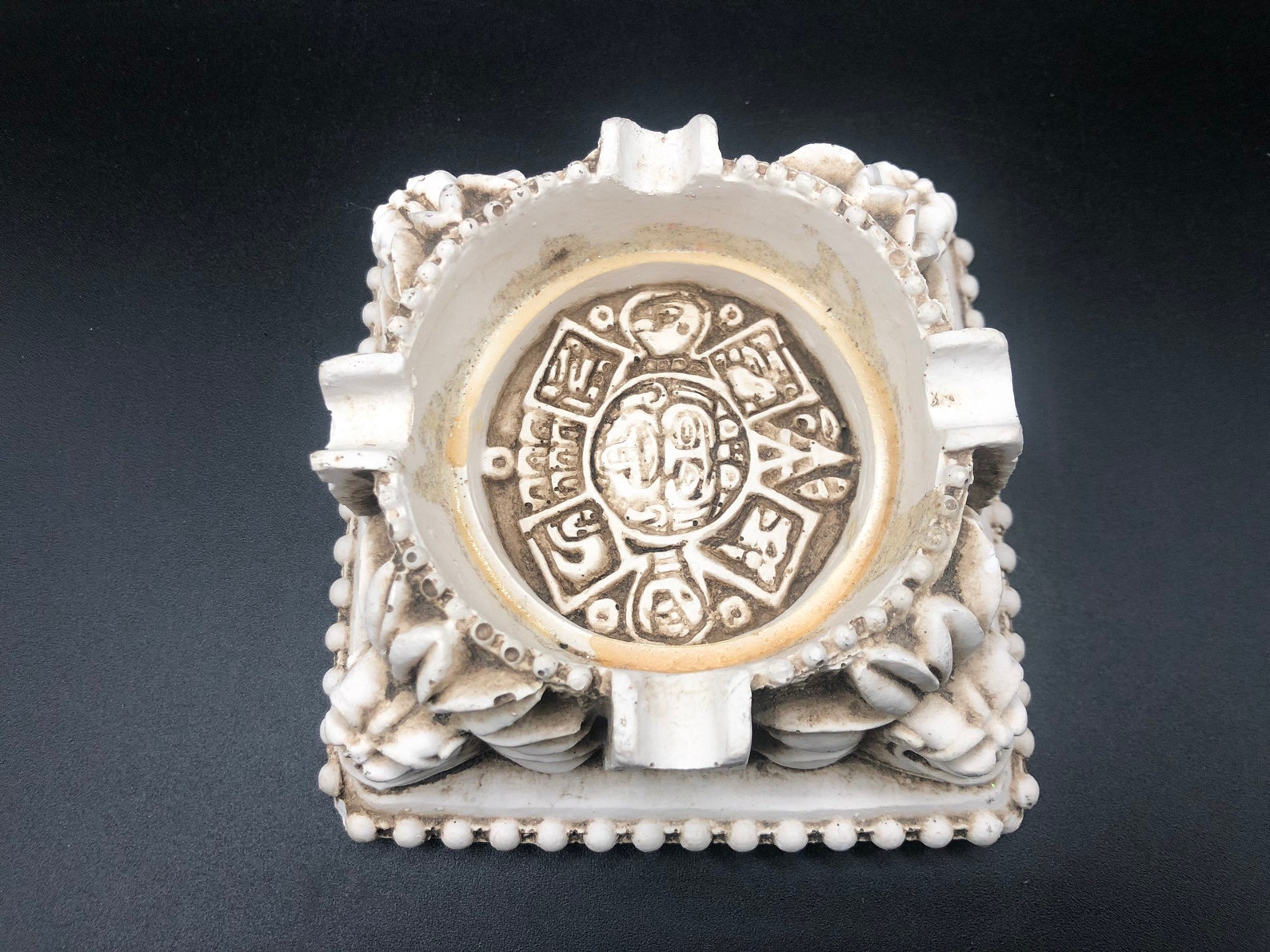 Vintage Ashtray Aztec Mayan Stone Ashtray Made in Mexico | Etsy