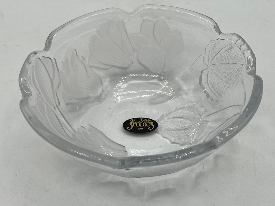 Vintage Japan Crystal Bowl, Crystal Clear Studios Japan, Round Candy ...
