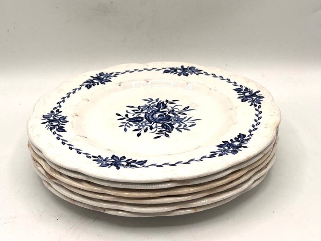Vintage J & G Meakin England, Ceramic Sandwich Plates, Dresden Blue ...