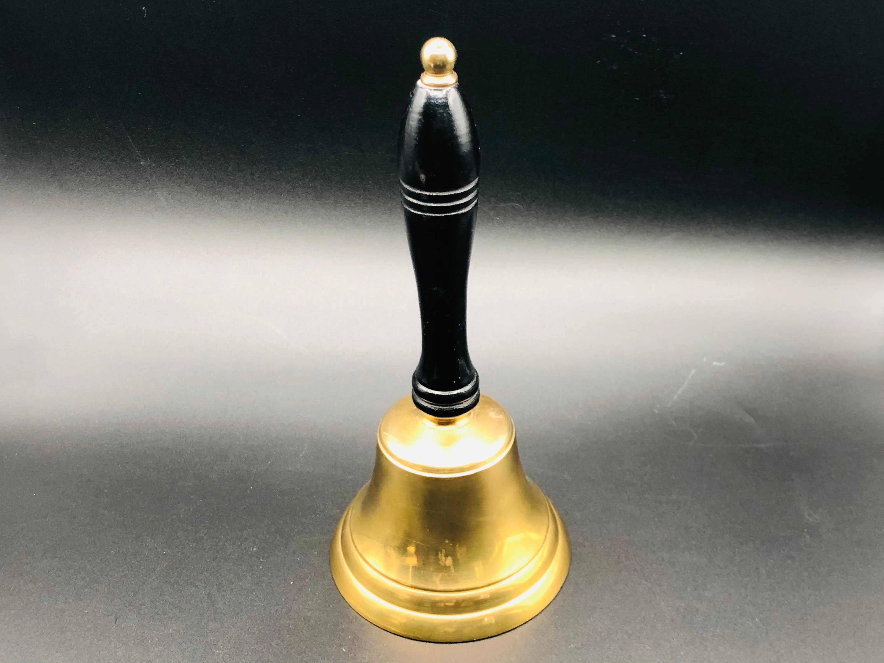 LARGE Brass School Bell With Black Wooden Handle Heavy Brass - Etsy
