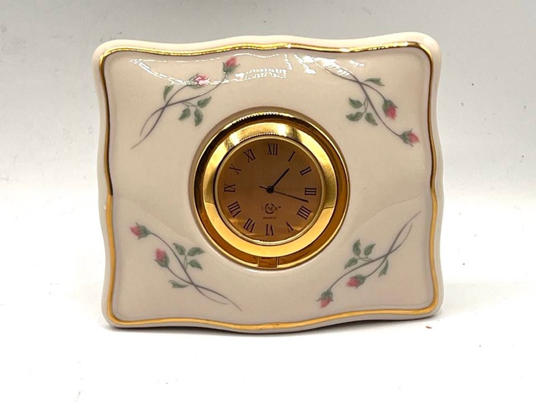 Vintage LENOX, Quartz Desk Clock, Porcelain With Red and Gold ...