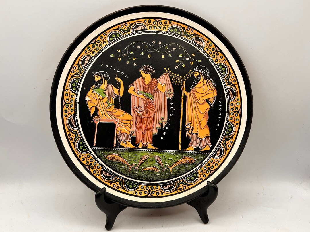 Greek Mythology Plate, Poseidon, Amfitrite, Sosinoid, Greek Art, Greek ...