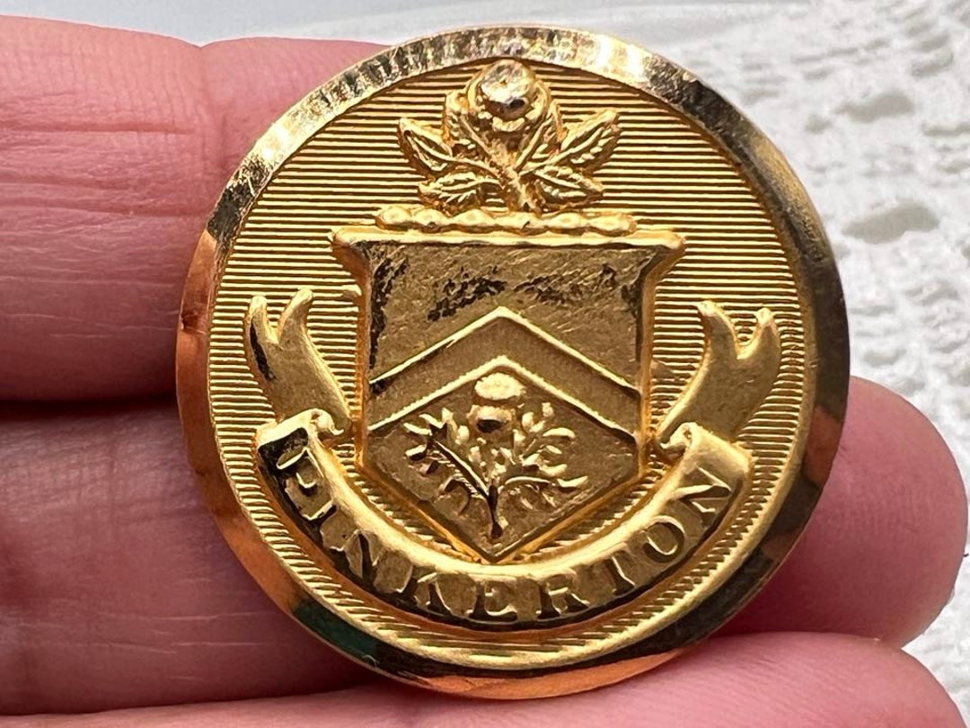 Vintage Pinkerton Gold Crest Button: 1" Shank Button - Etsy