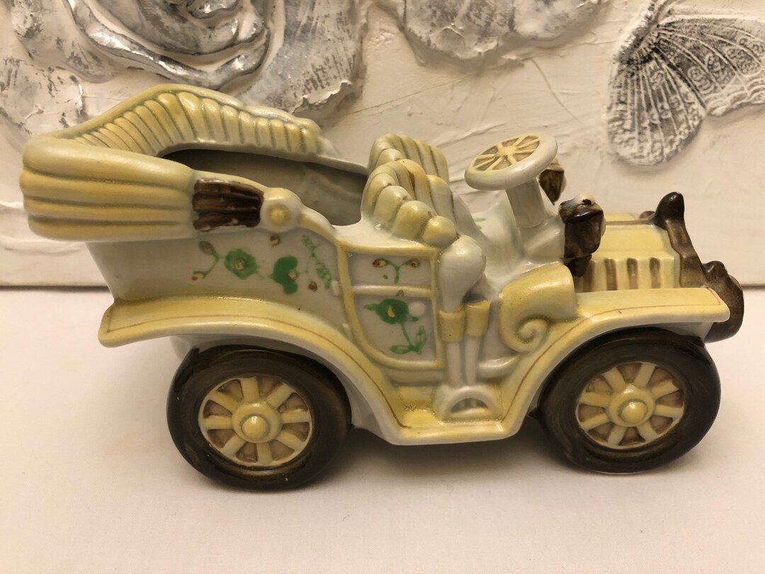 Vintage Ceramic Car, Old Fashion Vehicle, Signed Florart Japan, Hand ...