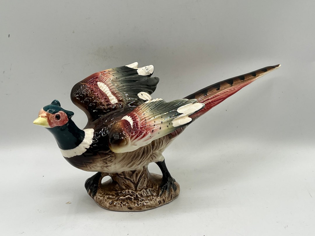 Vintage Pheasant Bird Sculpture, Hand Painted, Colorful Bird, Porcelain ...
