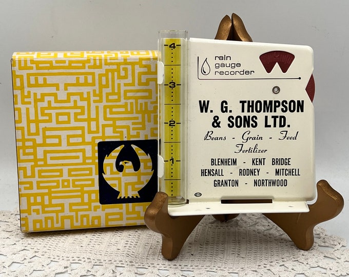 Vintage Farmers Rain Gauge, W.G. Thompson & Sons, Aluminum Metal and ...