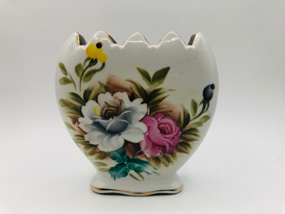 Vintage Kashmir Rose Vase Pink and White by Shafford No. 3954 Japan ...