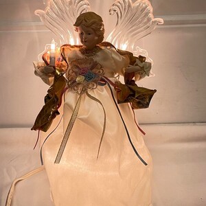 Vintage Animated Angel Tree Topper, ARMS WING HEAD Move, Porcelain ...