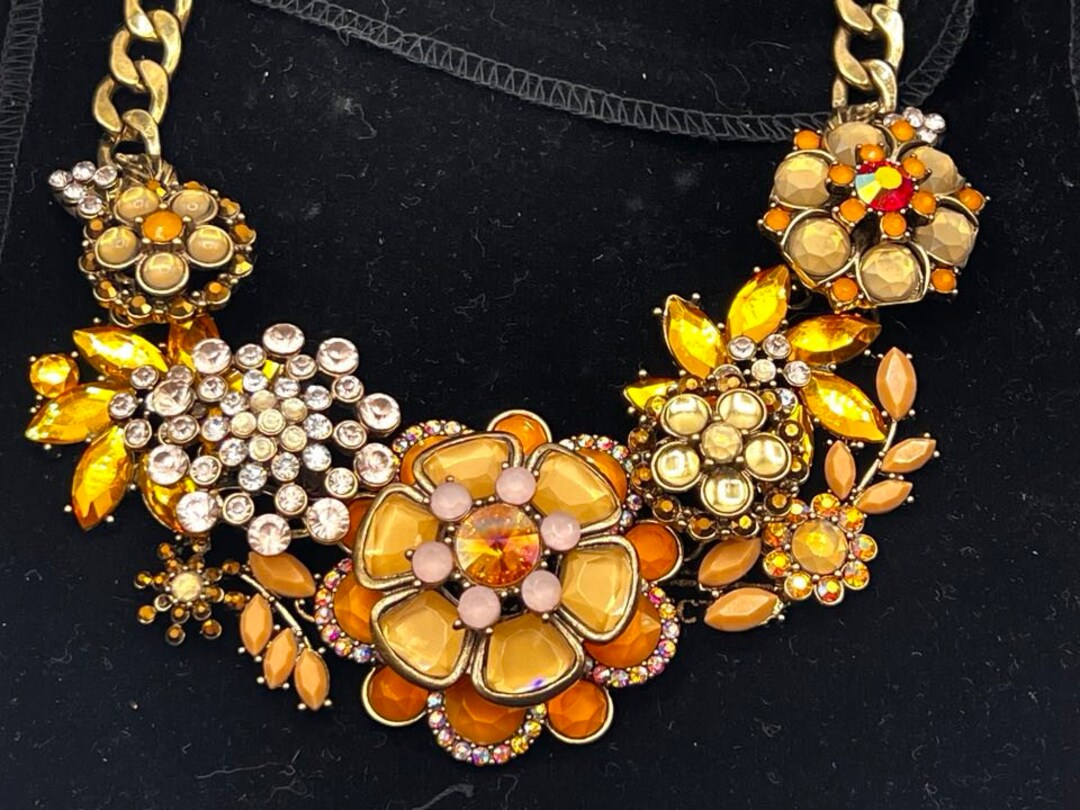 Vintage Joan Rivers Necklace, Costume Jewelry, Yellow Stones, Faux ...