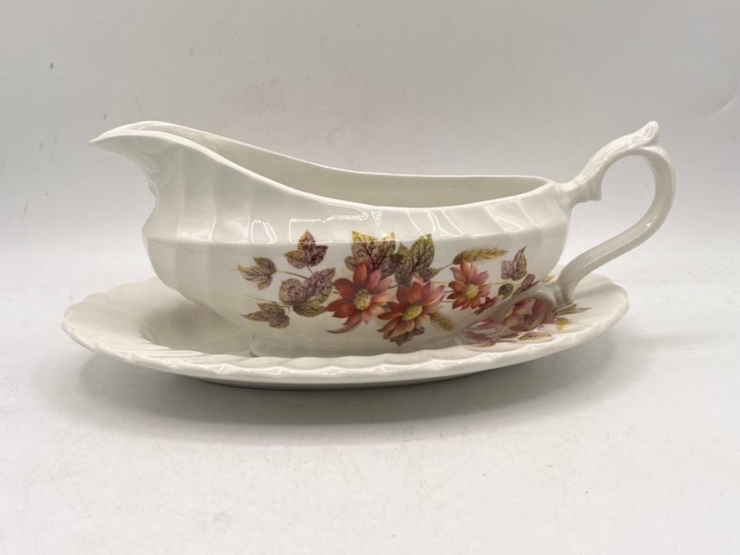 Vintage Myott, Gravy Boat and Saucer, Ambleside Pattern, Thanksgiving ...