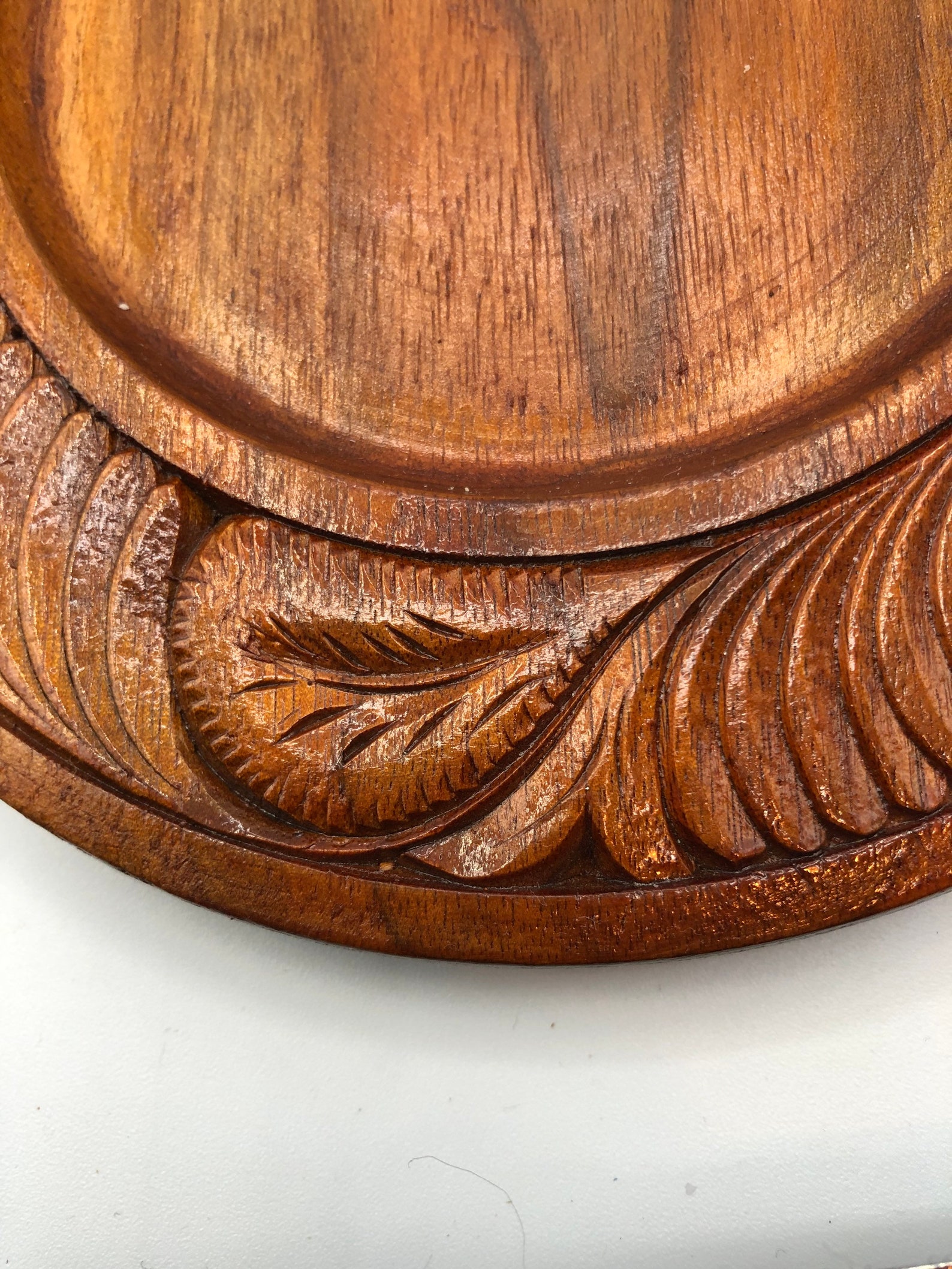 Vintage 1970 Hand Carved Wood Plate Signed Mid Century - Etsy