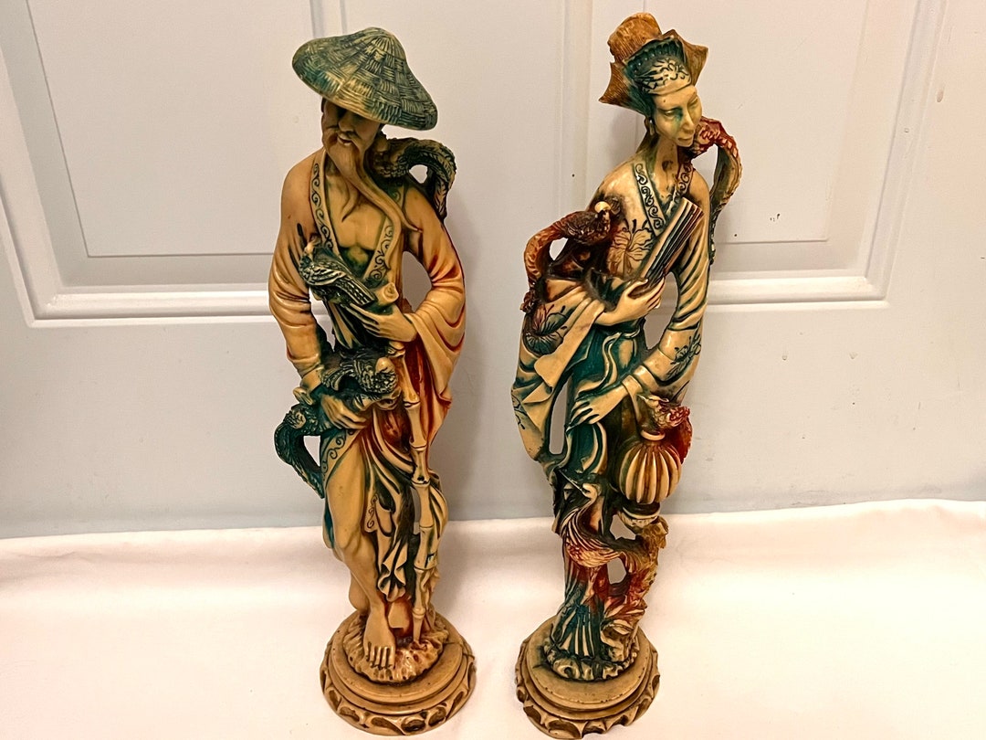 Vintage Chinese Statues, Emperor & Empress, Male Female, 2 Piece ...