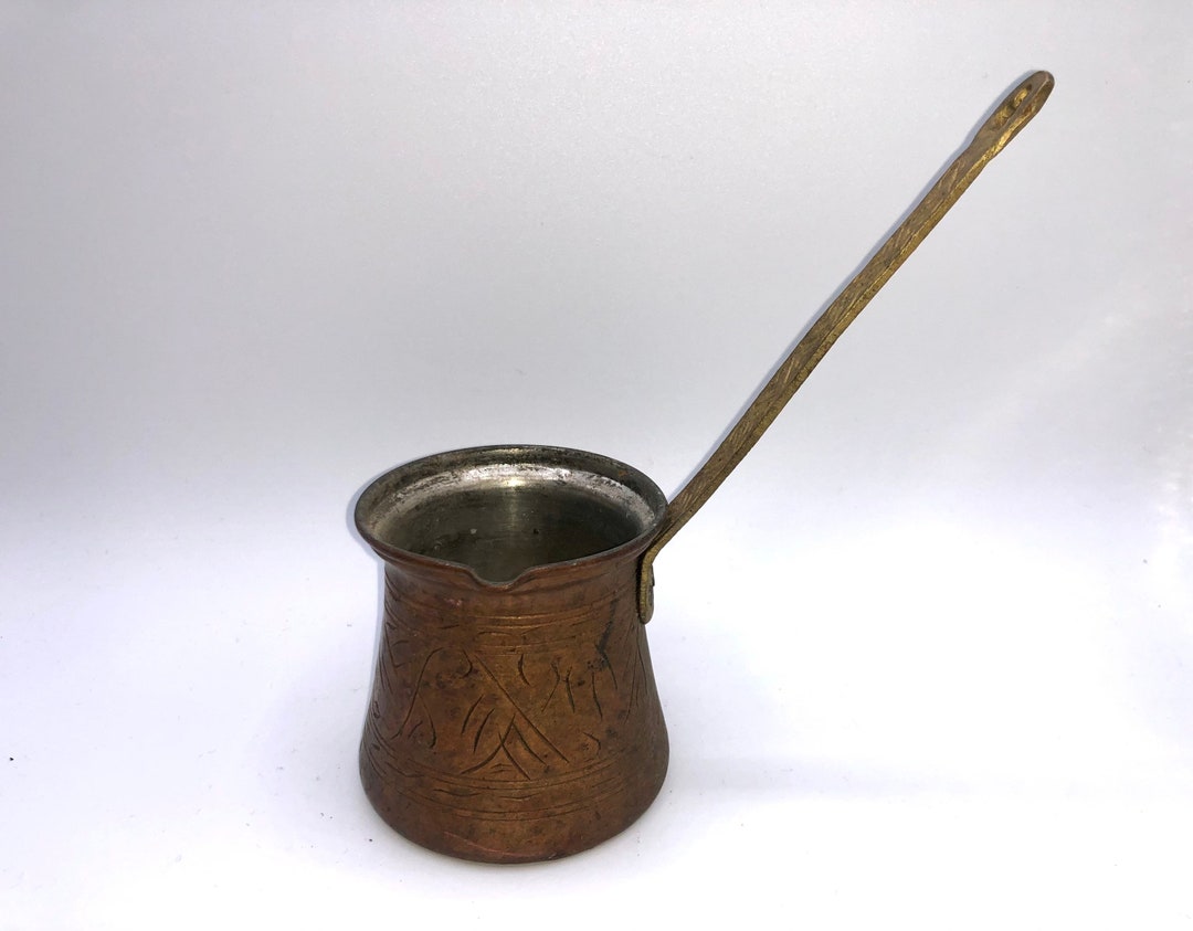 Vintage Copper Ladle W/ Brass Handle, Turkish Ladle With Pour on Side ...