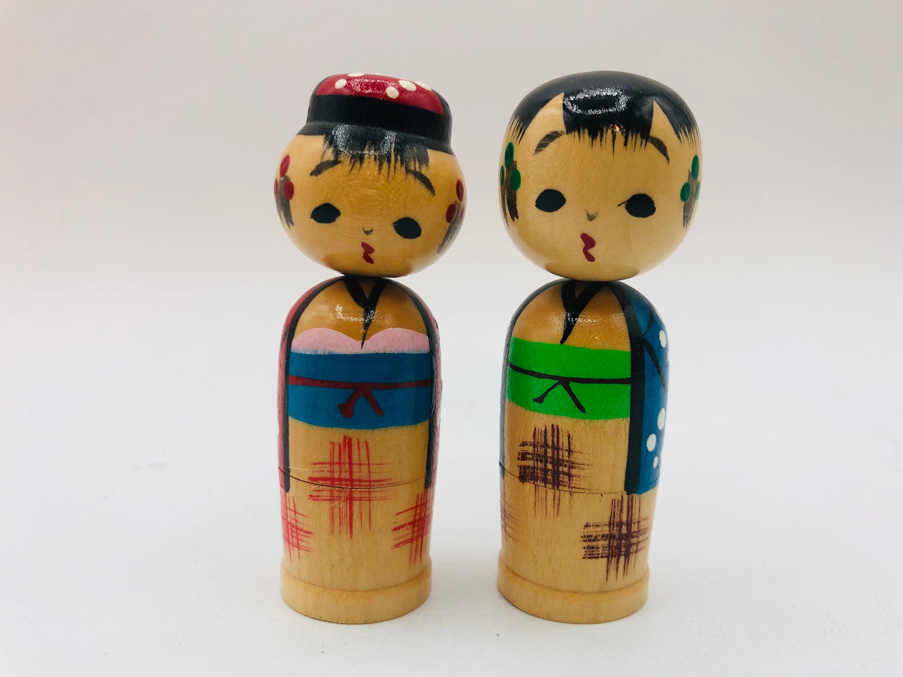 Momiji Dolls Set Vintage Wooden Dolls Wooden Asian Dolls - Etsy