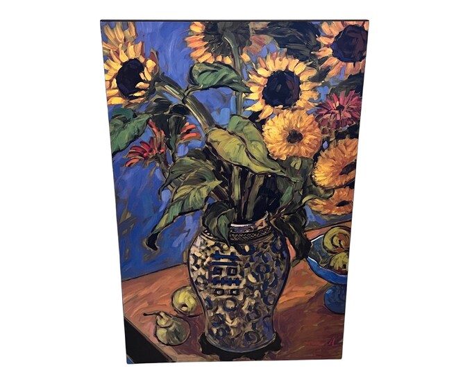 Jae Dougall Sunflower, Wall Hanging, Still Life, Large Wall Art, Yellow ...