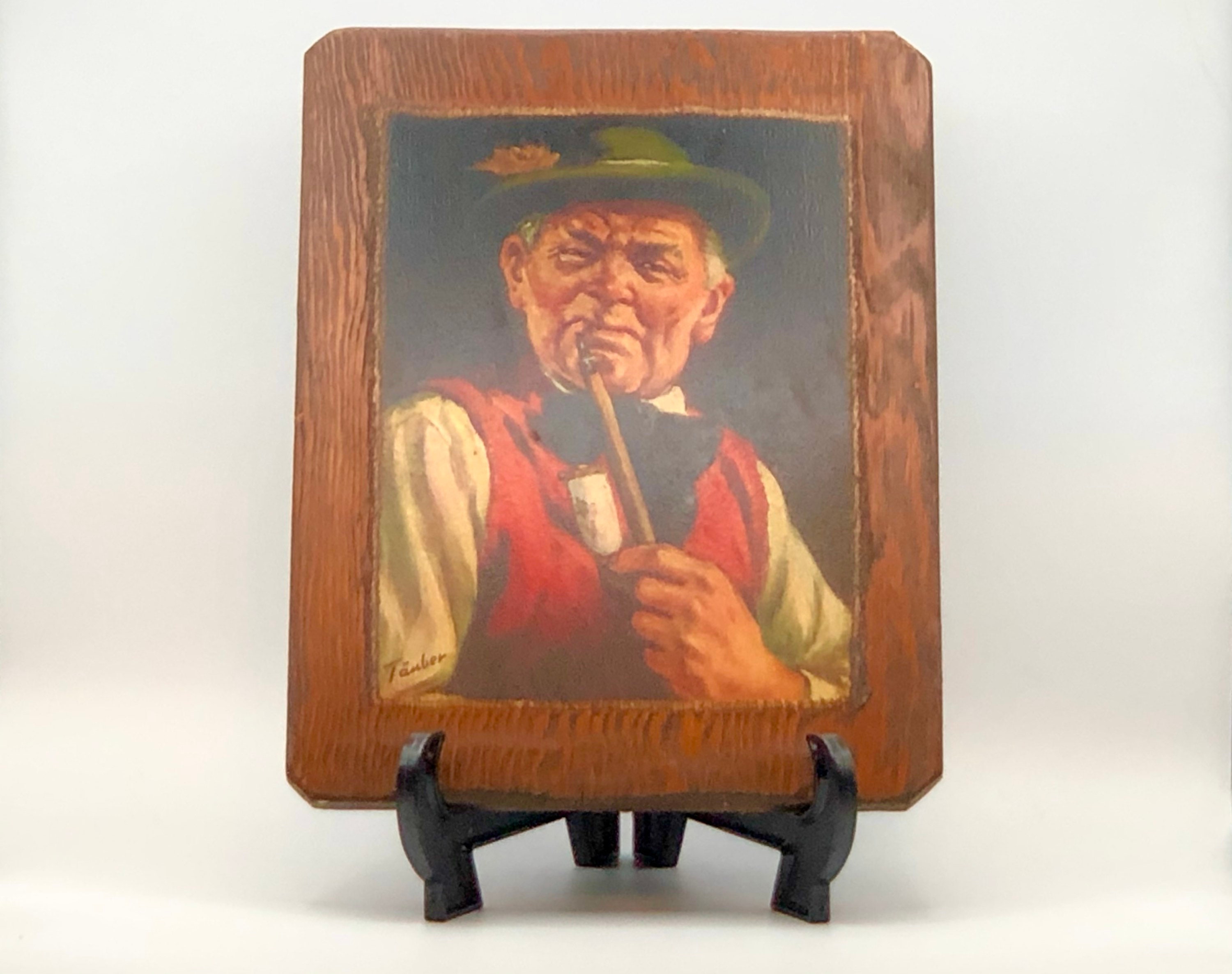 1950's Vintage German Man Smoking Pipe Signed Tauber - Etsy UK