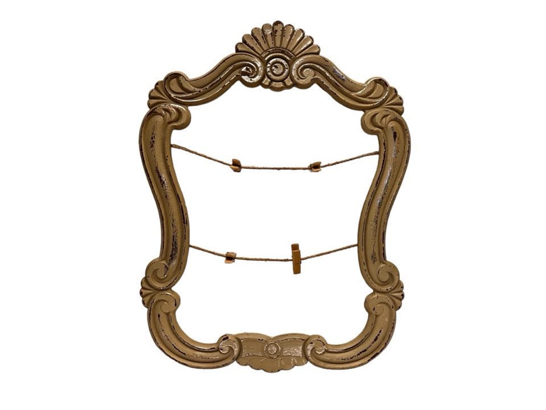 Vintage Empty Frame, Wall Hanging, Hang Photo From, Beige & Silver ...
