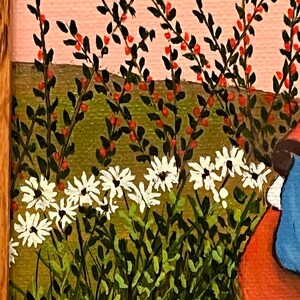 Vintage Geisha Girl Painting on Board, Wooden Frame, Signed Gaston ...