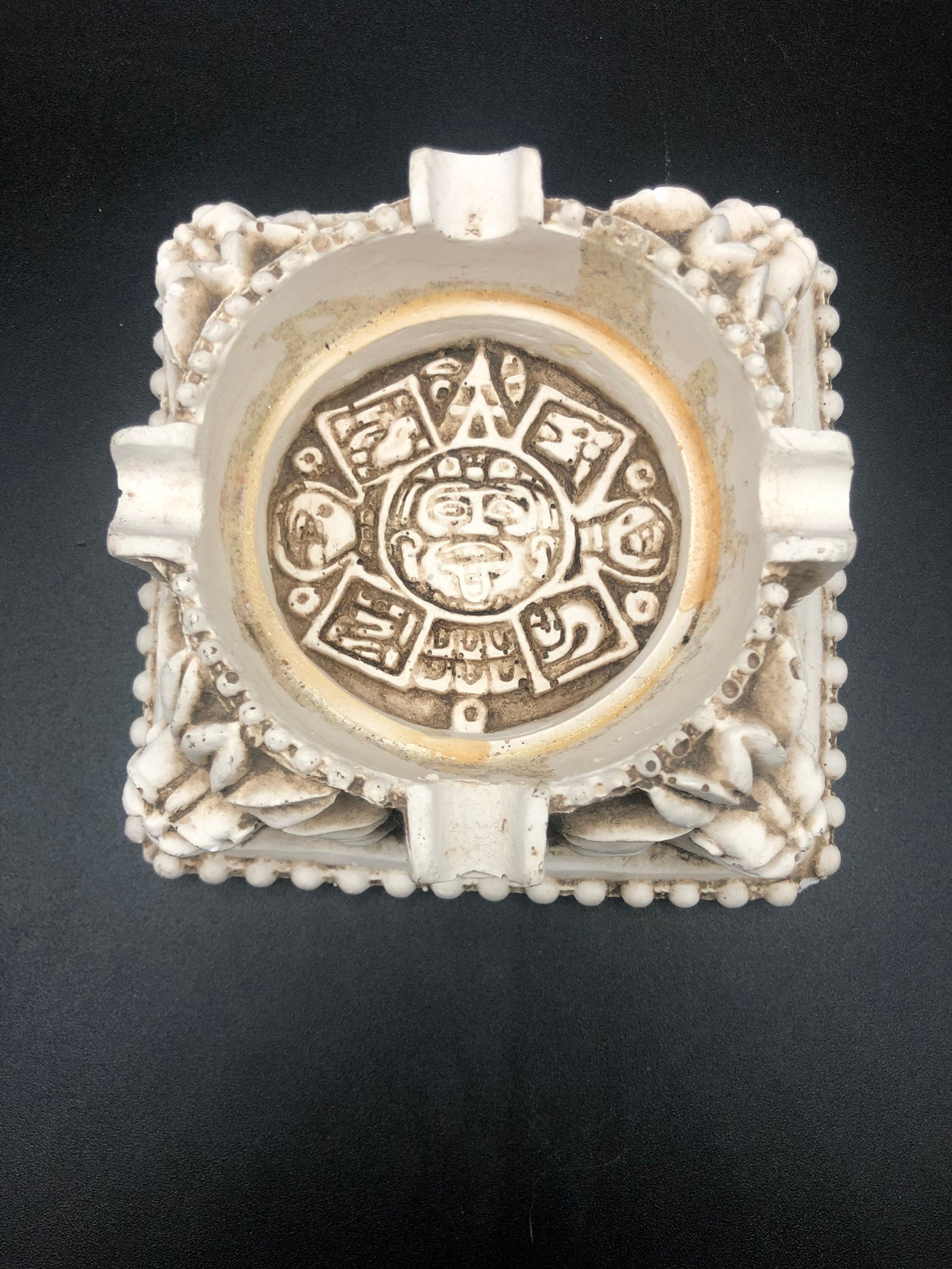 Vintage Ashtray Aztec Mayan Stone Ashtray Made in Mexico | Etsy